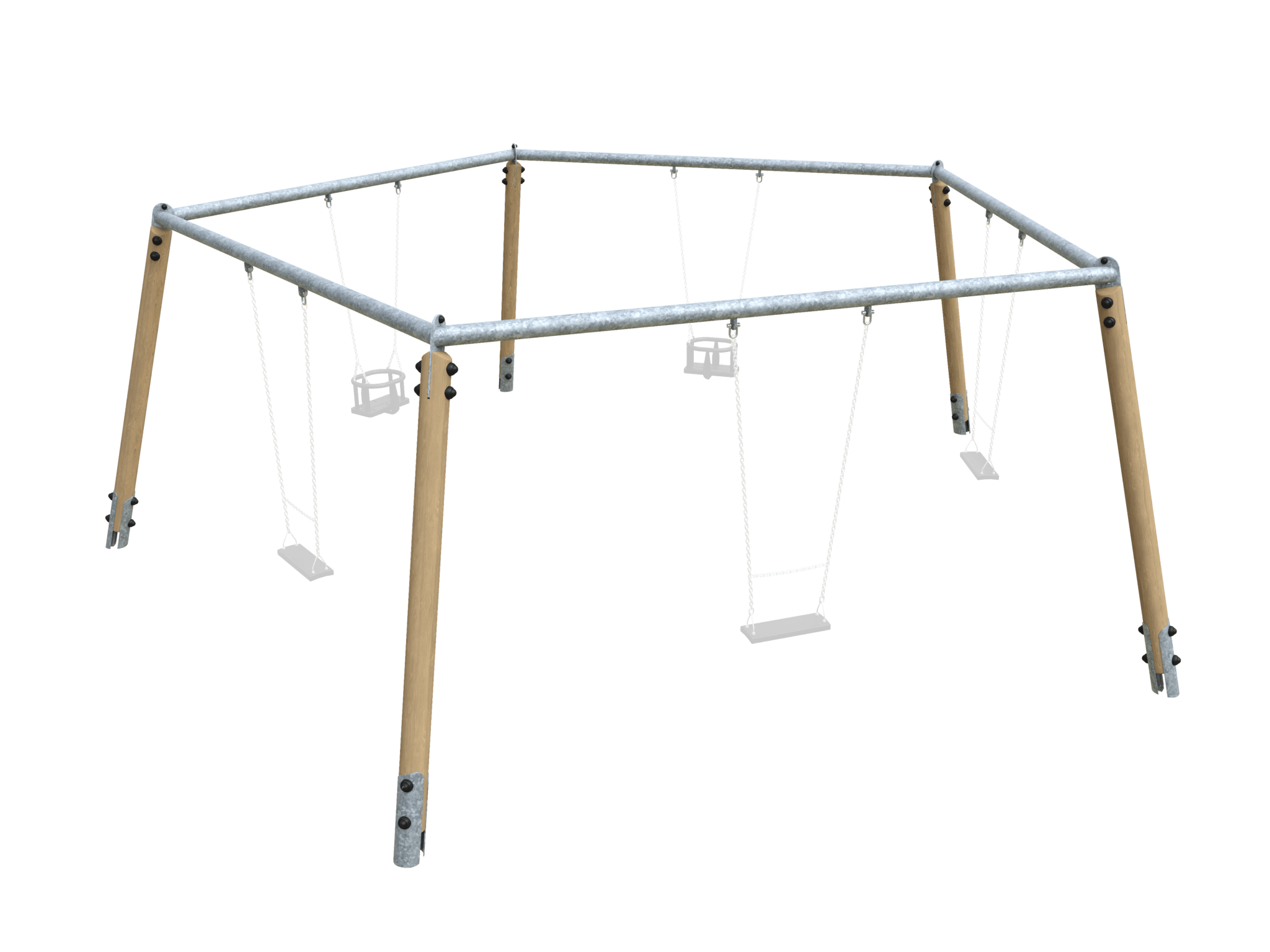 Timber 5-Way Huddle Swing (frame only) By Playdale Playgrounds - Made ...